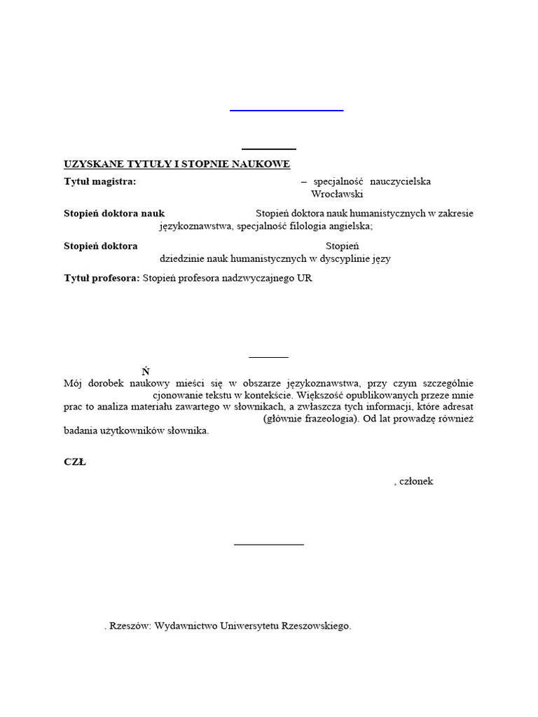 Osuchowska Dorota Biogram | PDF