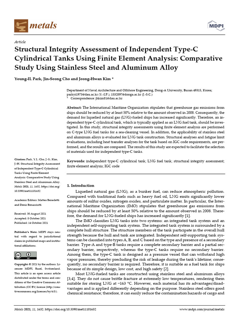 Structural Integrity Assessment of Independent Typ | PDF | Fatigue ...