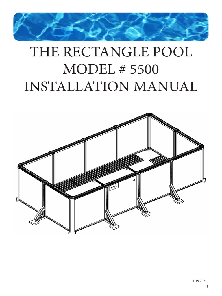 Rectangle Pool Installation Manual | PDF | Stairs | Drill