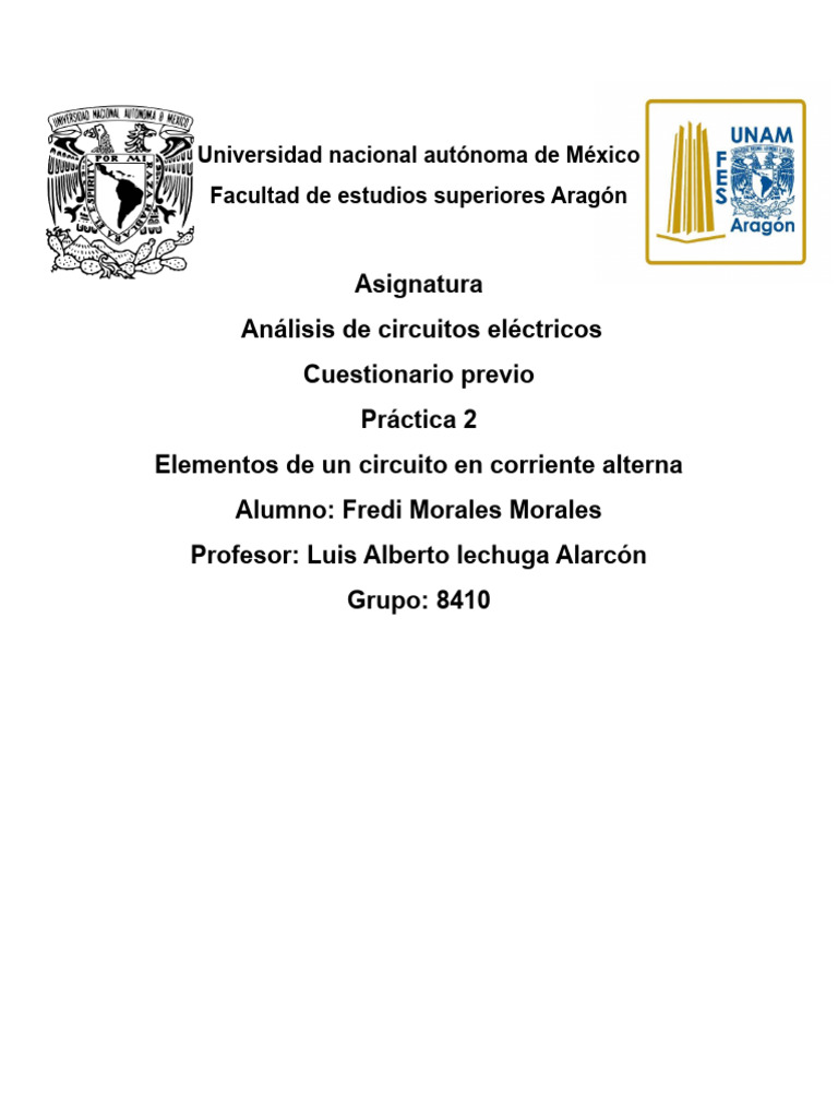 Cuestionario Previo 2 | PDF