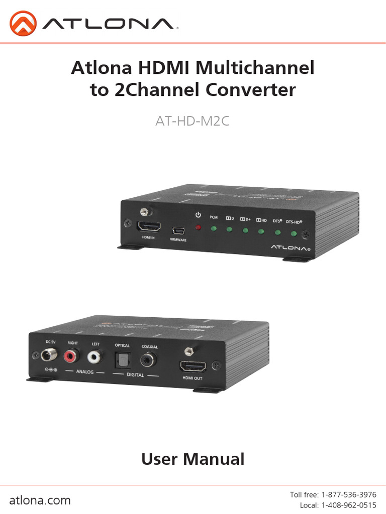 Atlona Multi Channel Decoder at-HD-M2C | PDF | Hdmi | Implied Warranty