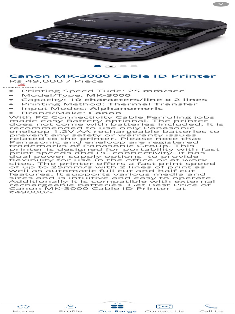 Canon MK-3000 Ferrule Printer Overview | PDF | Printer (Computing) | Office Equipment