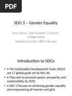 SDG - 5 Gender Equality - PPTX | PDF | Discrimination & Race Relations ...