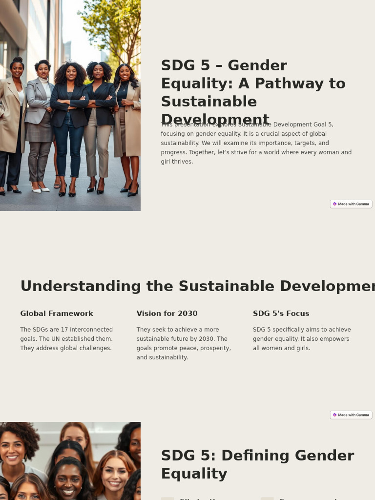 SDG 5 Gender Equality a Pathway to Sustainable Development | PDF ...