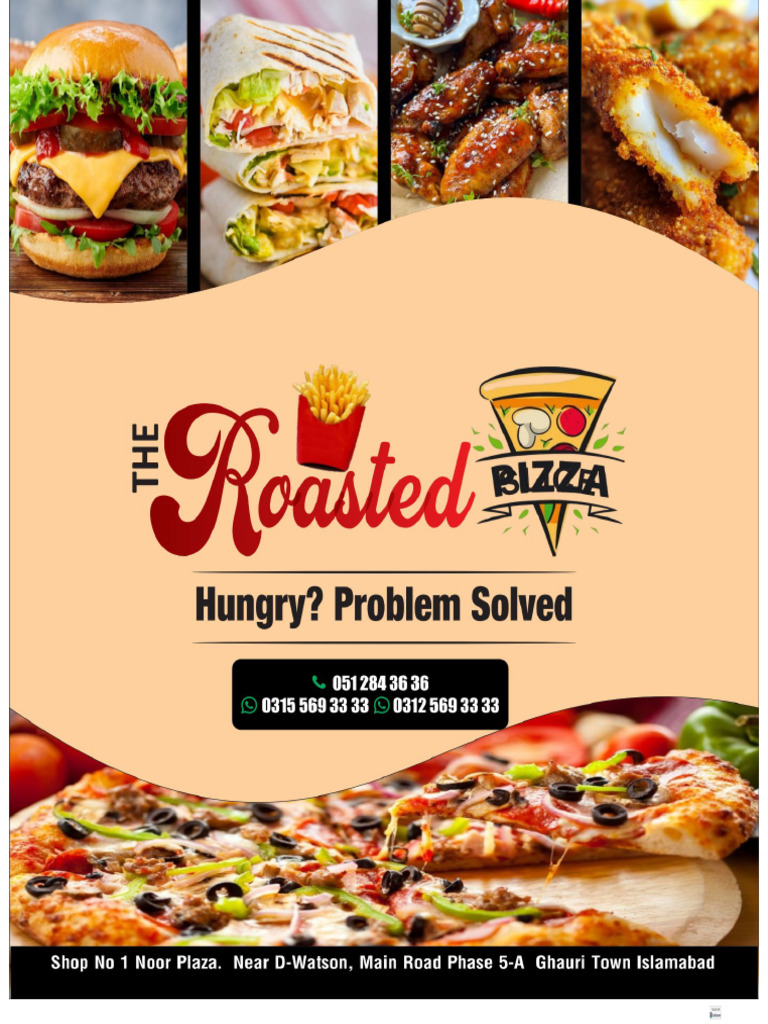 Menu. The Roasted Slice | PDF