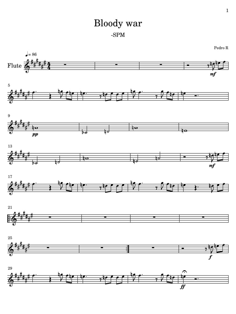 Bloody War - Flute (2) | PDF