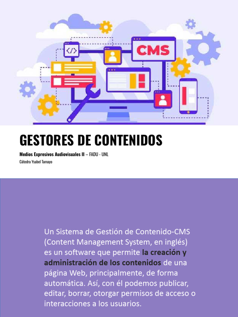 Medios Expresivos Audiovisuales 2 - Gestores de Contenidos | PDF