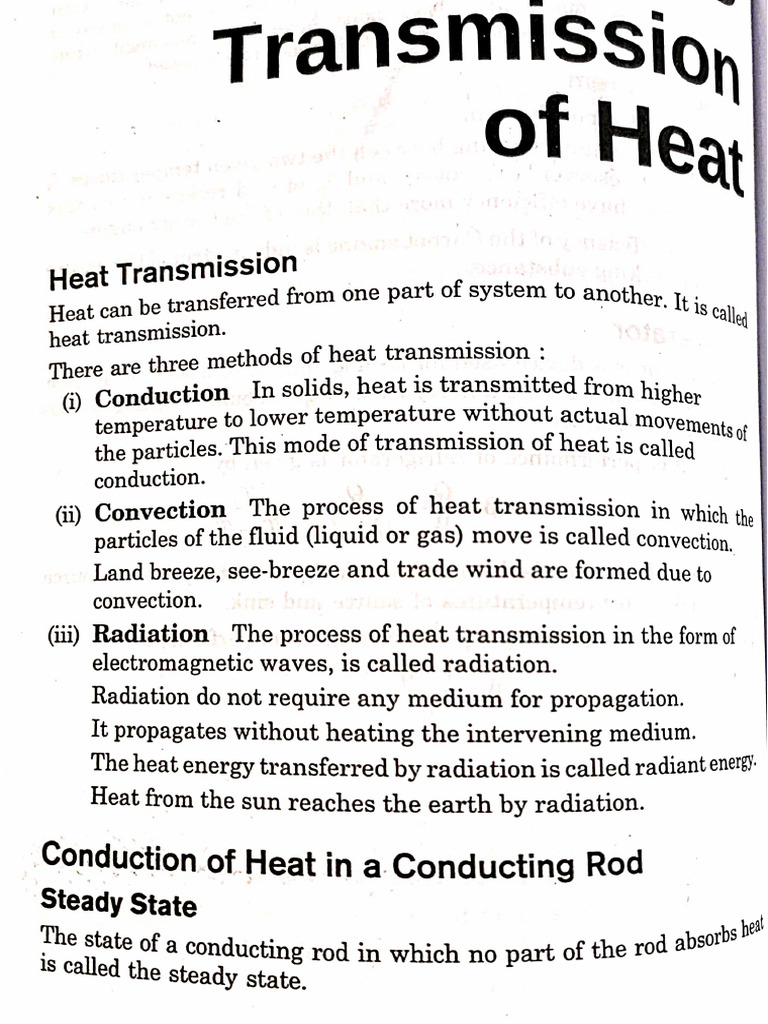 Transfer of Heat Class 11 | PDF