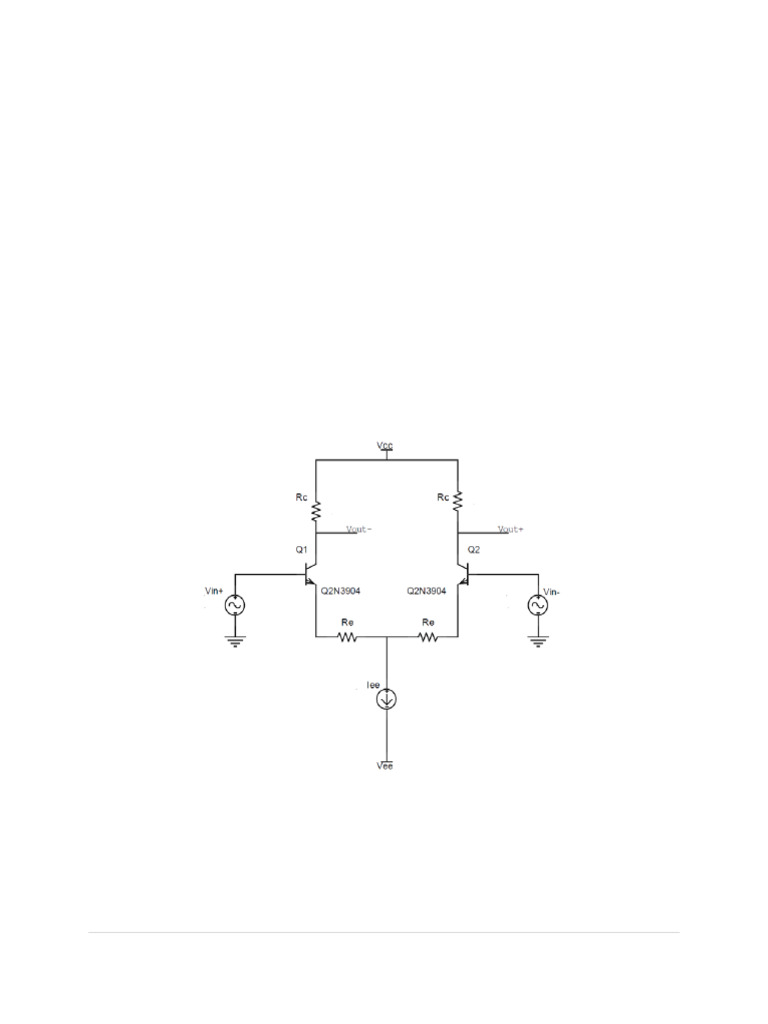 Ecgr3156 Experiment 1 BJT Differential Pair With BJT Current Mirror | PDF | Bipolar Junction ...