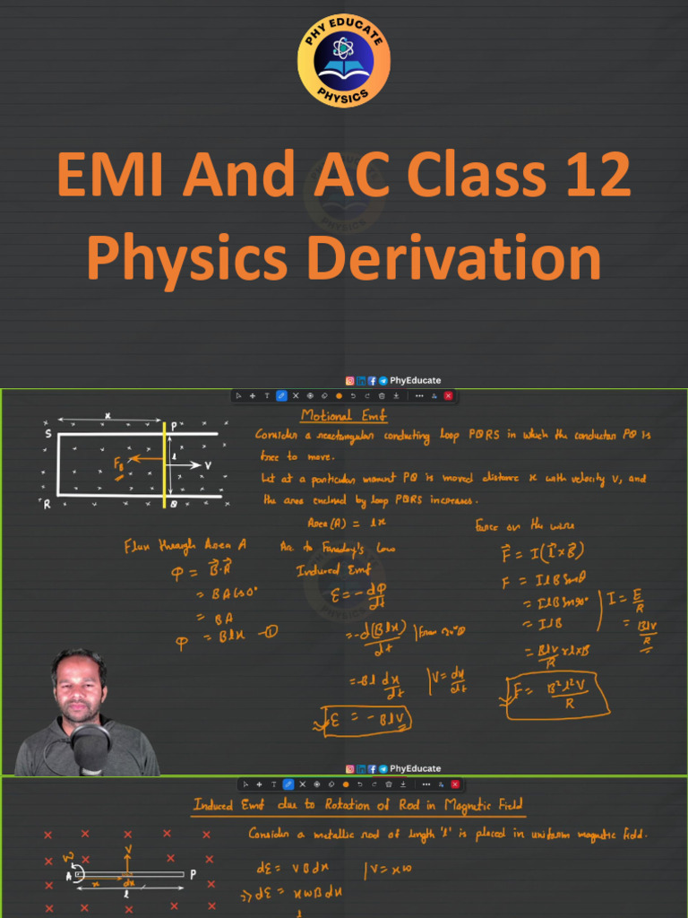 EMI and AC Class 12 Physics Derivation | PDF
