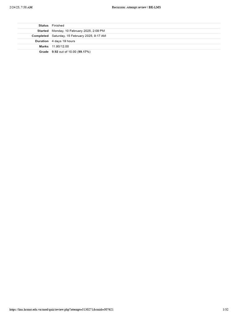 Recursion - Attempt Review - BK-LMS | PDF | Namespace | Control Flow