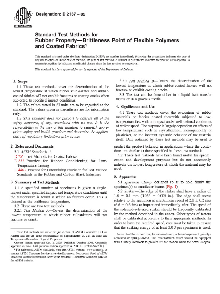 Astm D 2137-05 | PDF