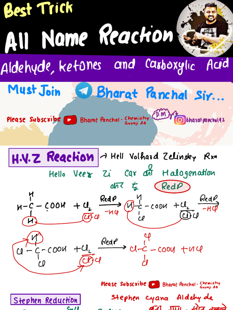Name Reaction of Aldehydes Ketones and Carboxylic Acid | PDF | Organic ...