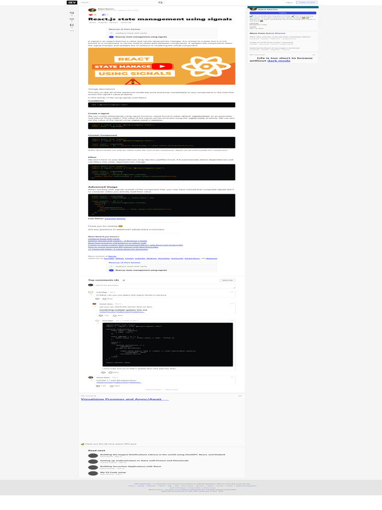 React - Js State Management Using Signals - DeV Community | PDF | Java Script | Web Development