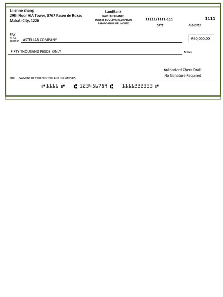 Check Draft Template | PDF