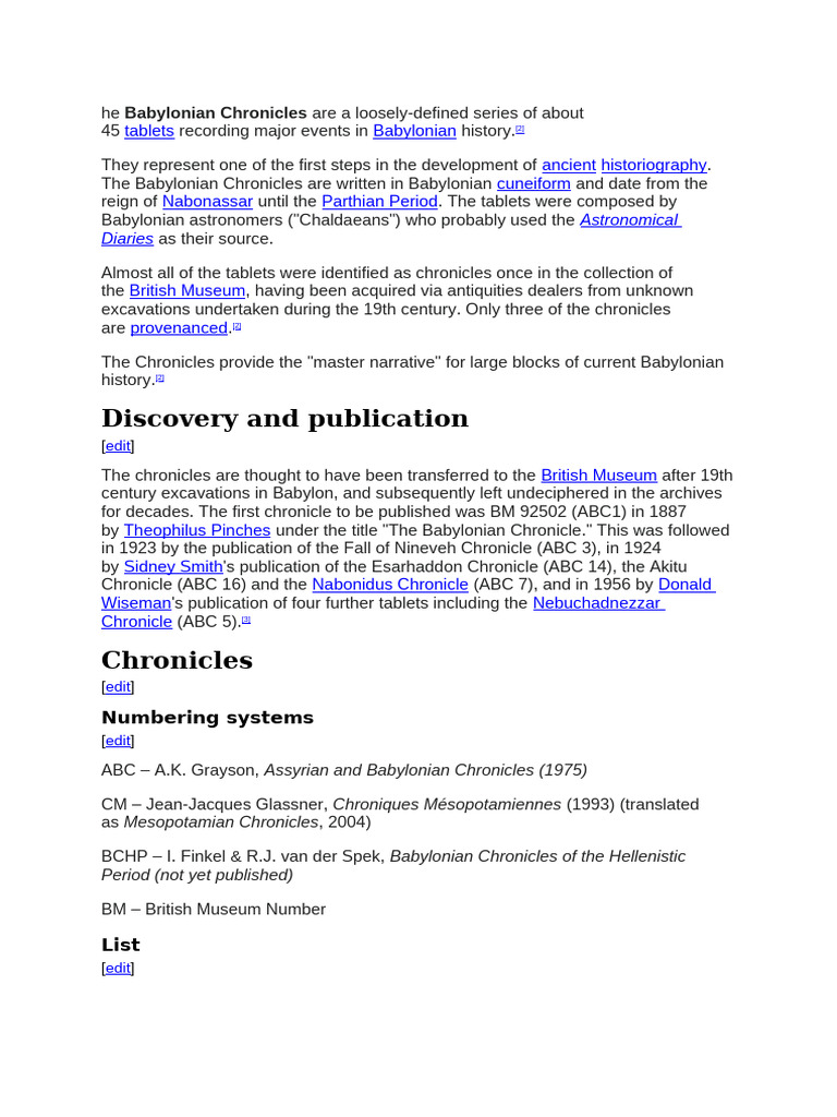Babylonian Chronicles | PDF | Ancient Near East | Babylonia Babylonian Chronicles | PDF | Ancient Near East | Babylonia