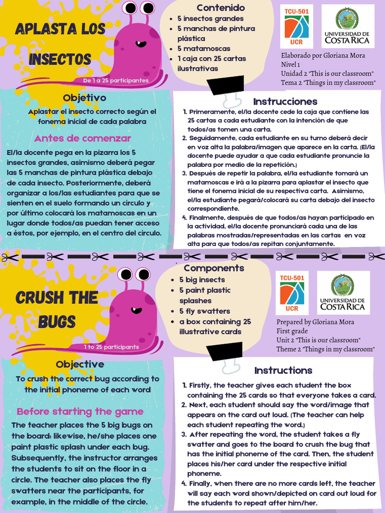 Instrucciones (Crush the Bugs) | PDF