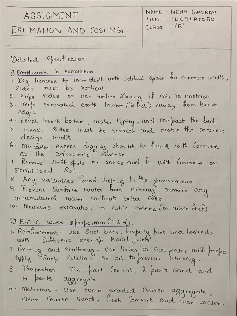 Estimation and Coating - Assignment (Specifications) | PDF