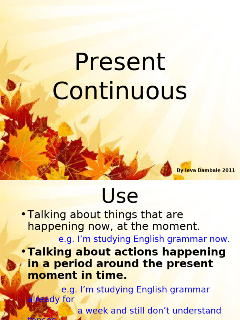 Present Continuous Tense Explained | PDF