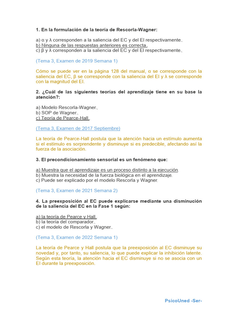 Tema 3 - MECANISMOS ASOCIATIVOS Y TEORÍAS DEL CONDICIONAMIENTO CLÁSICO ...