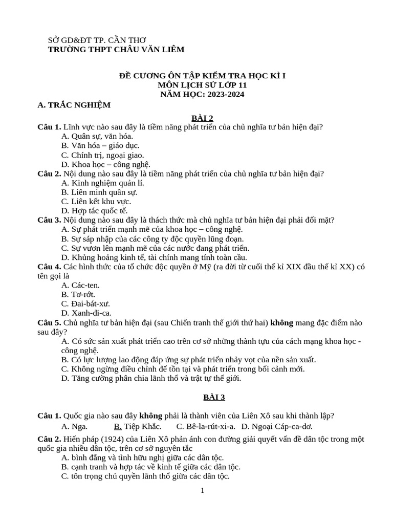 Gv-De Cuong HK1 K11 23-24 | PDF