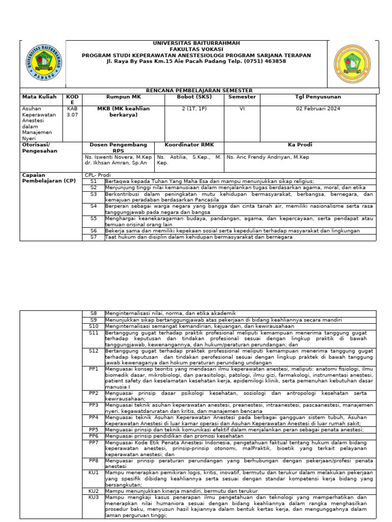 RPS ASKAN Managemen Nyeri 2024 | PDF