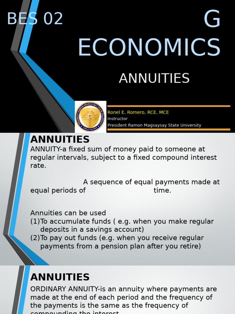 ECO Lesson Annuities | PDF | Interest | Compound Interest