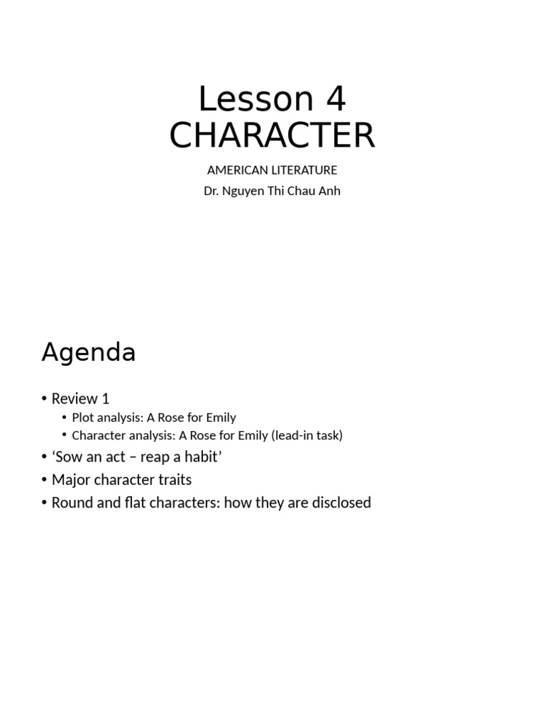 C Anh - Lesson 4 (PWP) Character - Presentation-2 | PDF