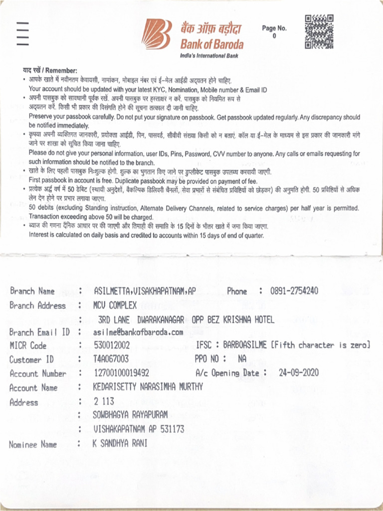 Bob Account Details | PDF
