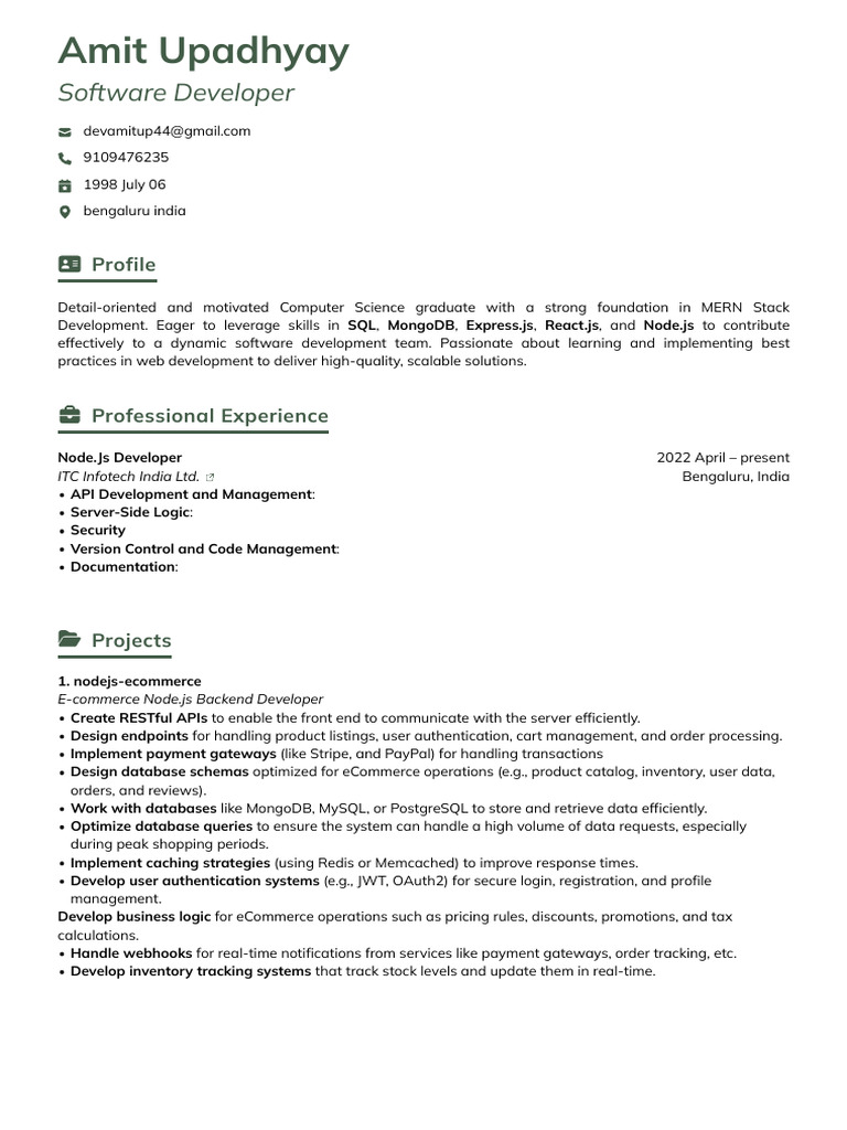 Amit Upadhyay FlowCV Resume 20241023 | PDF | Client–Server Model | Databases