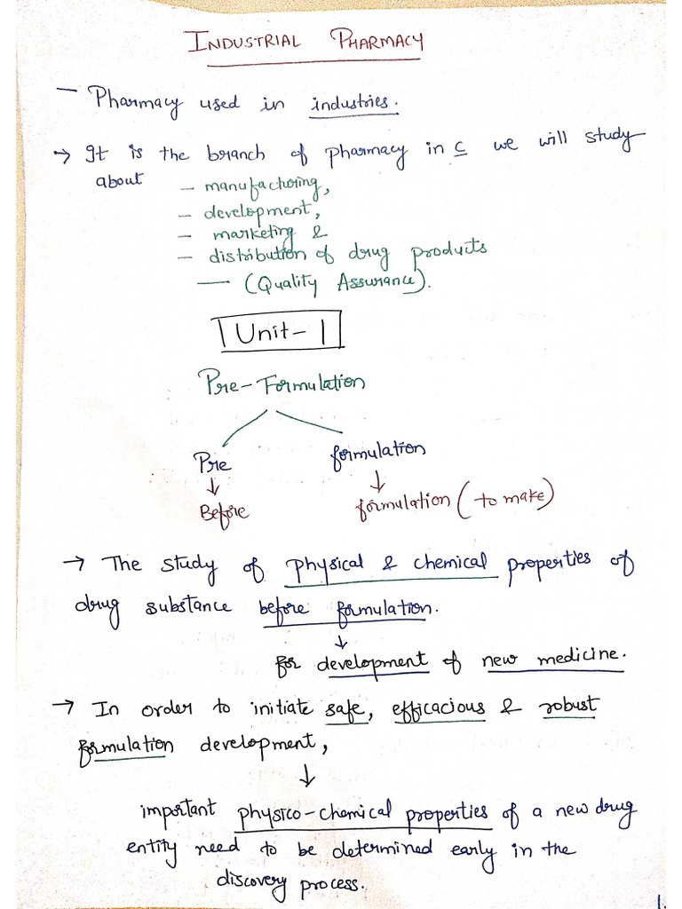 Unit 1 Preformulation | PDF