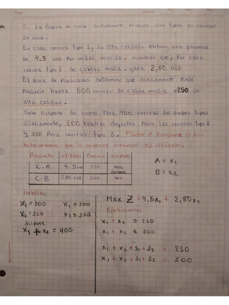 Análisis de Sensibilidad Ejerció 5 | PDF