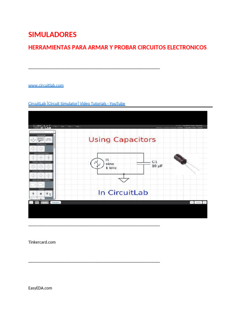 Simulador Circuitos Electrónicos | PDF