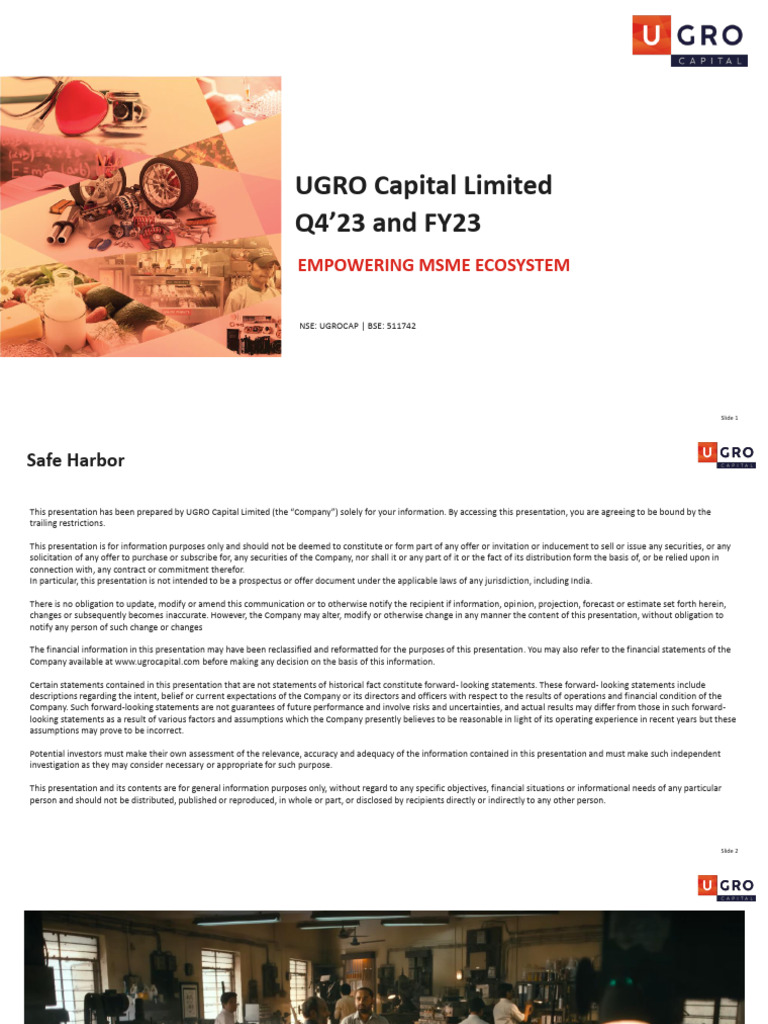 UGRO Capital Limited: Q4'23 and FY23 | PDF | Banks | Credit