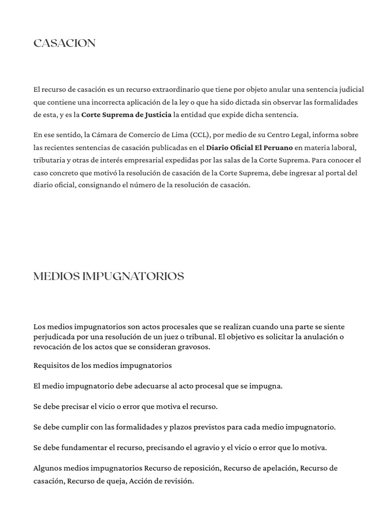 Casación y Medios Impostaros Sem8 PDF | PDF