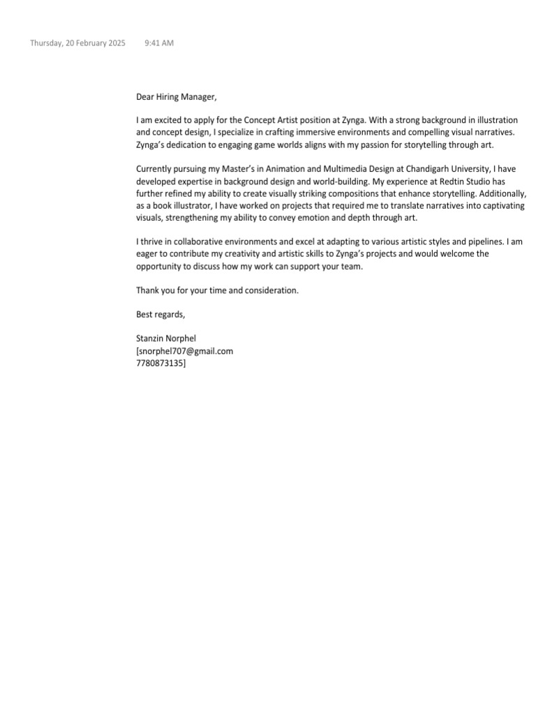 Dear Hiring Manager, | PDF