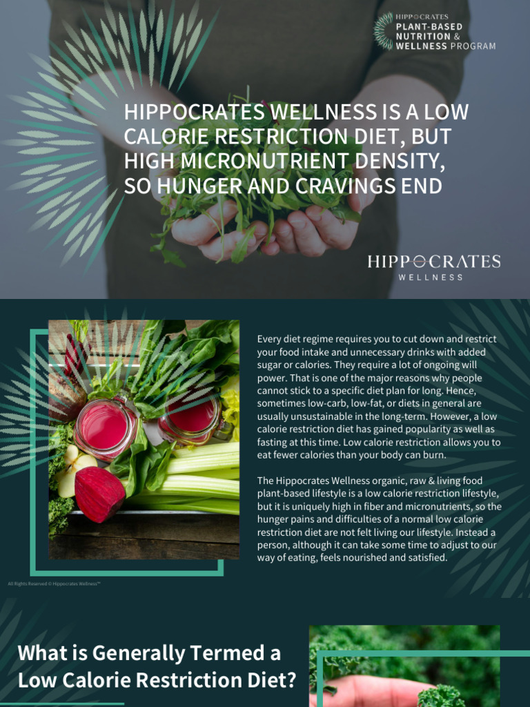 Hippocrates Wellness Is A Low Calorie Restriction Diet But High ...