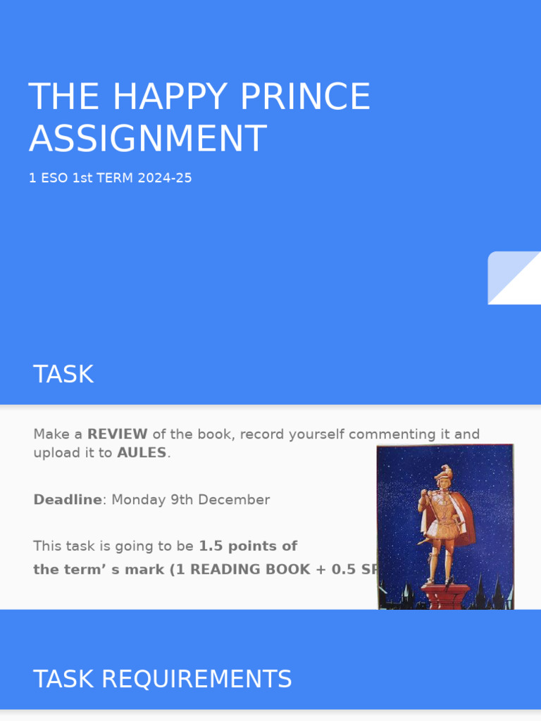 The Happy Prince Assignment | PDF