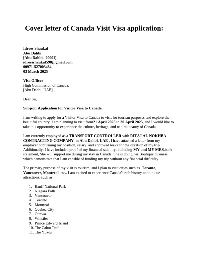 Idrees Shaukat Cover Letter | PDF