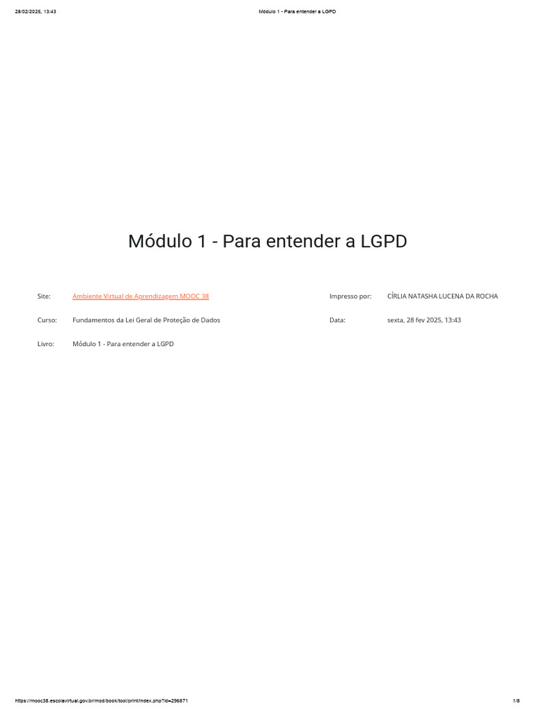 Módulo 1 - para Entender A LGPD | PDF | Privacidade de informações
