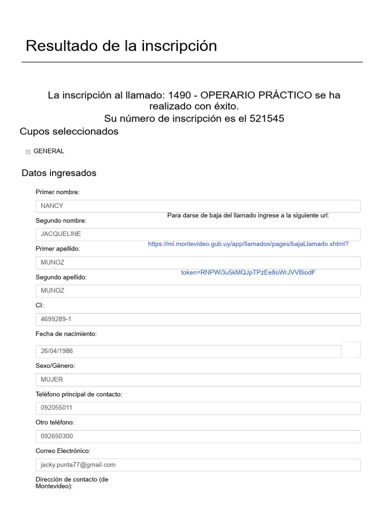 Llamado Operario Imm | PDF