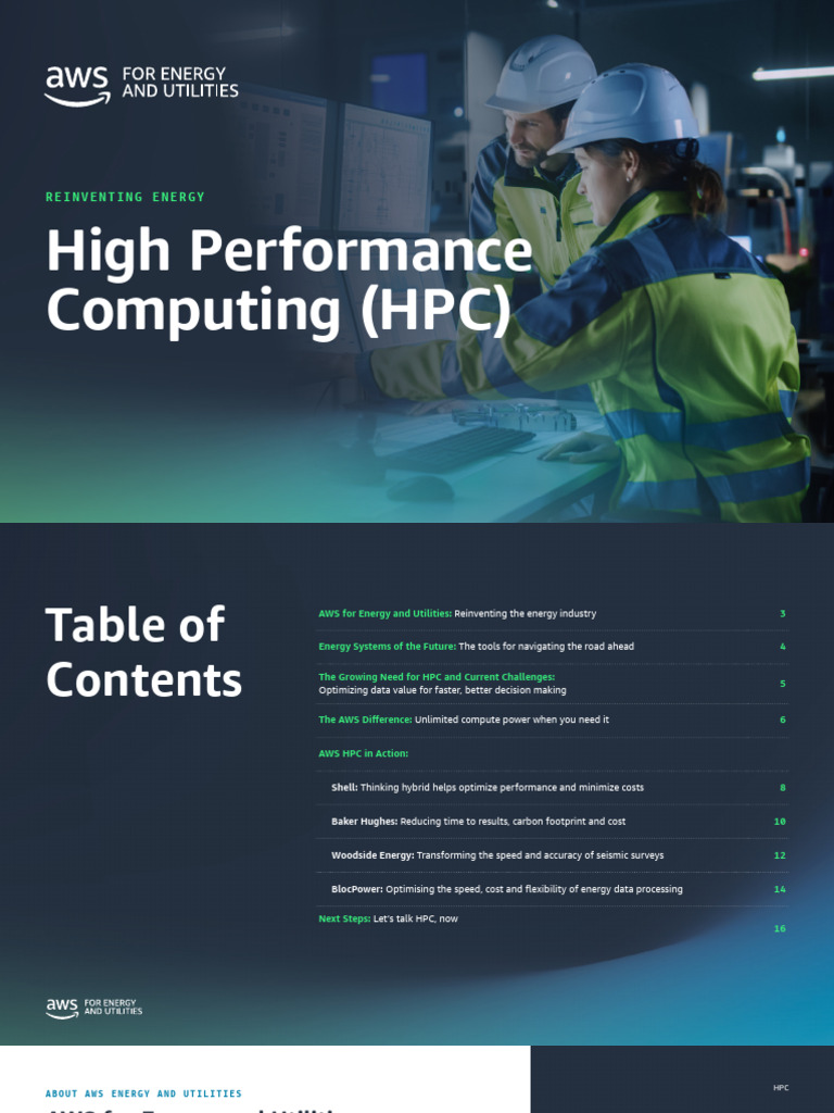 AWS Energy High Performance Computing Ebook | PDF | Cloud Computing | Supercomputer