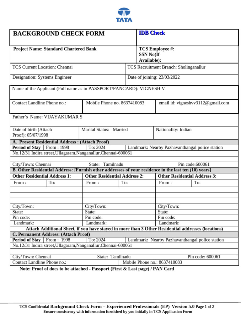 BGC Form_ DB Check | PDF | Background Check | Justice