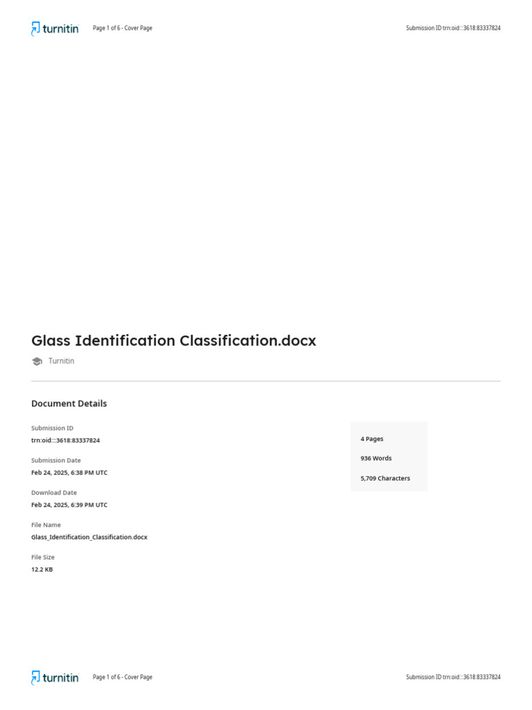 Glass Classification Using Machine Learning | PDF | Support Vector ...