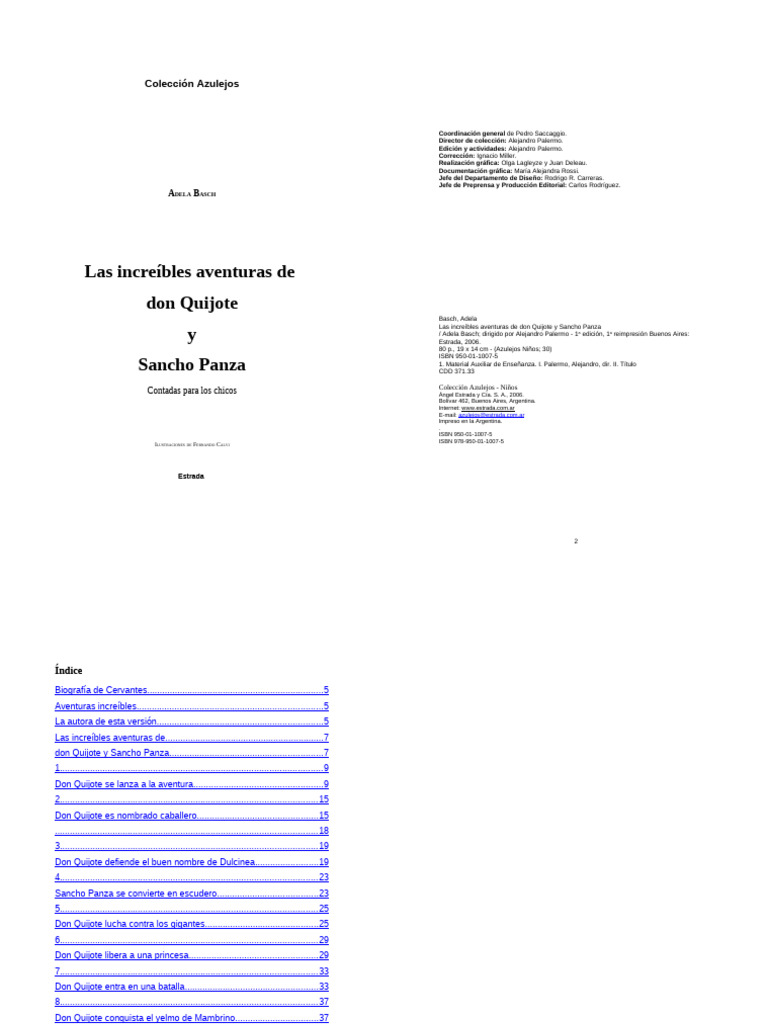 Aventuras de Don Quijote para Niños | PDF | Don Quijote | Miguel De ...