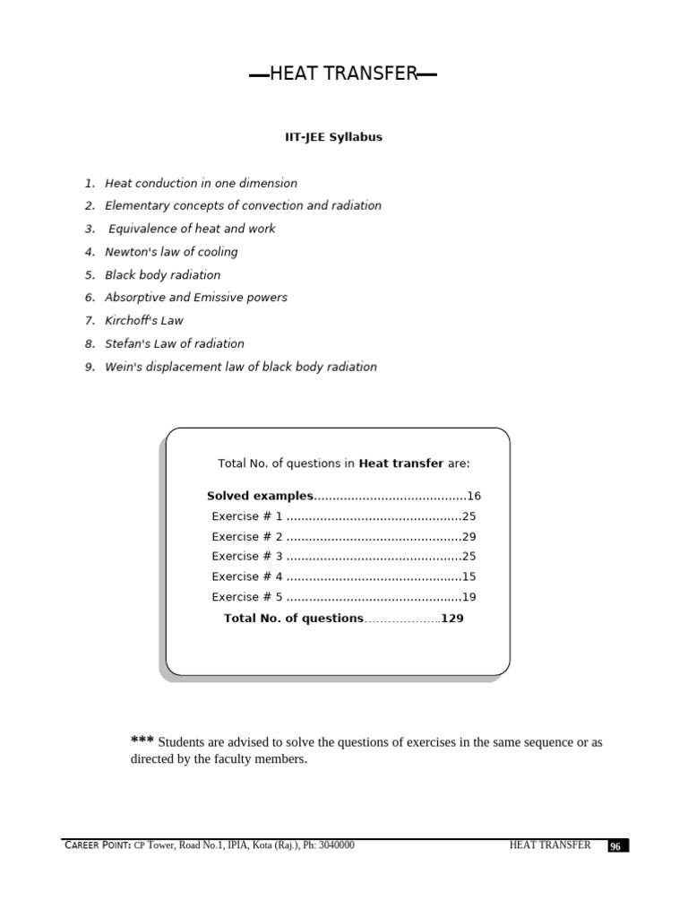 Heat Transfer Concepts for IIT-JEE | PDF | Mechanics | Continuum Mechanics
