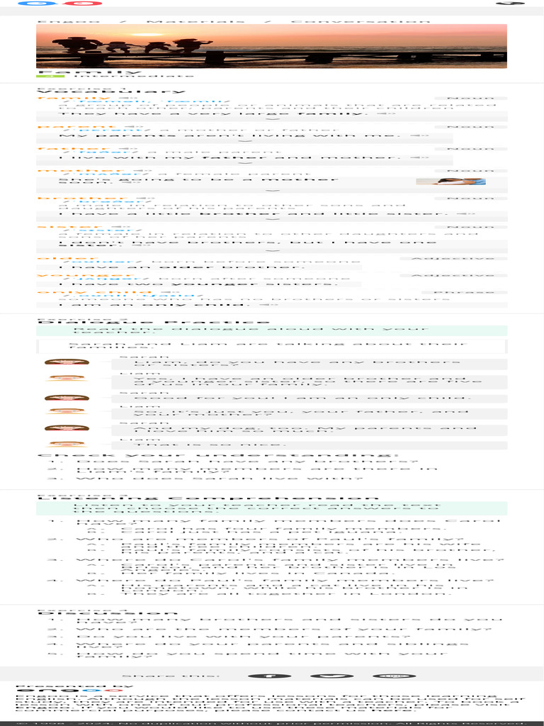 Engoo Lesson Materials-Family | PDF | Adjective | Noun
