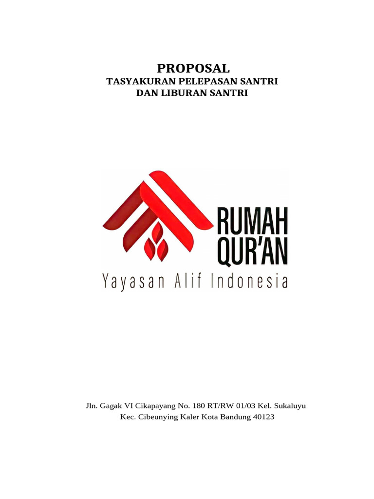 Proposal_Tasyakuran_dan_Liburan_RQ_(2)[1] | PDF