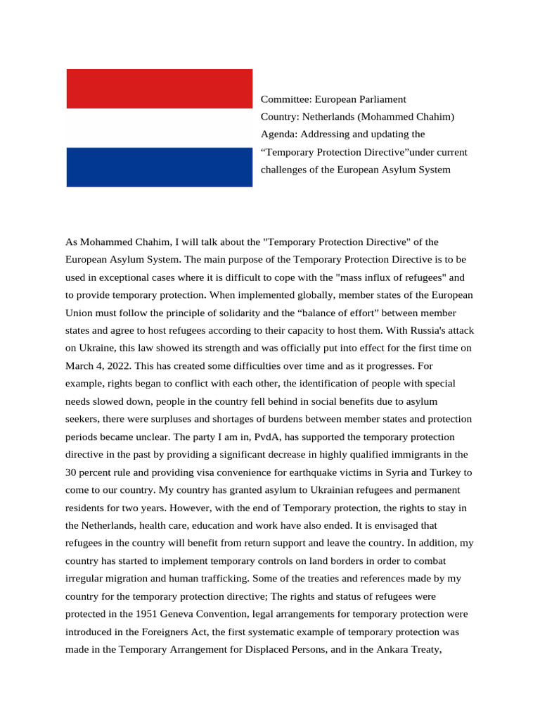 Updating the Temporary Protection Directive | PDF | Refugee | Right Of ...