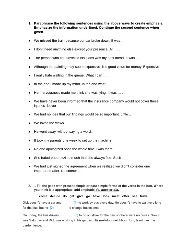 1º Bach Unit 2 Grammar | PDF